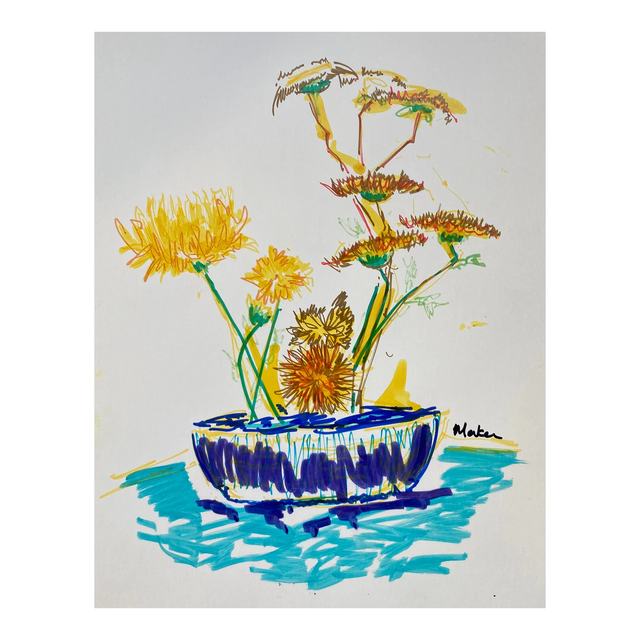 1966 Alexandra Merker Flower in Hackensack Still Life | Chairish