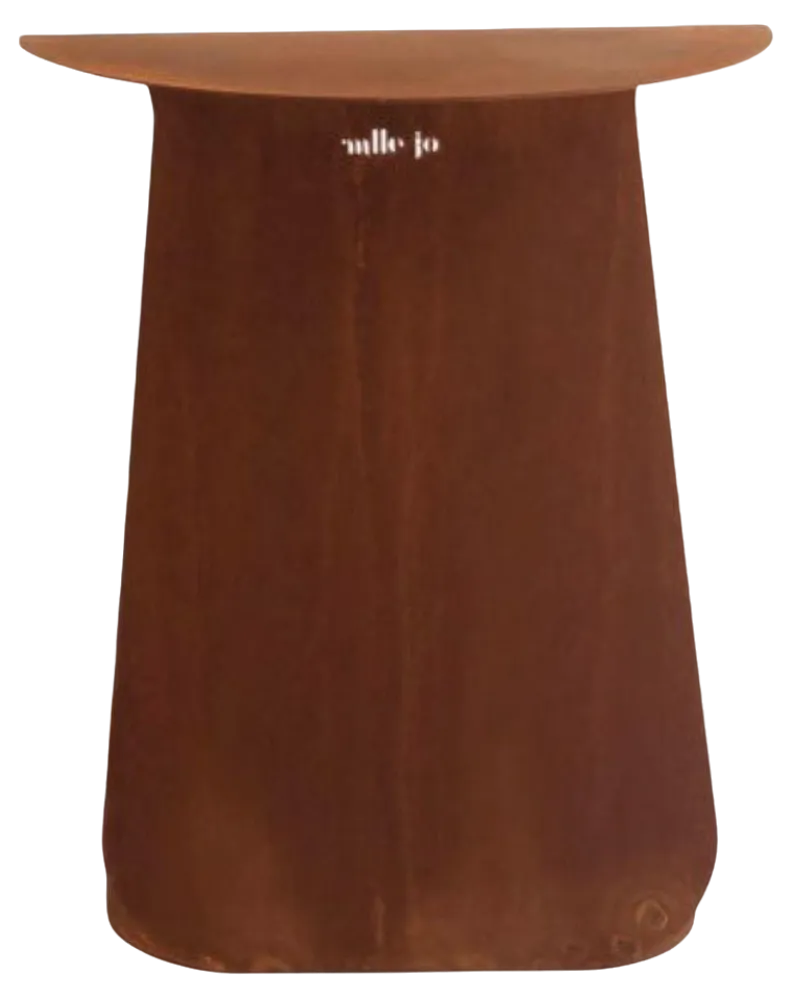 Youmy Round Corten Side Table by Mademoiselle Jo | Chairish