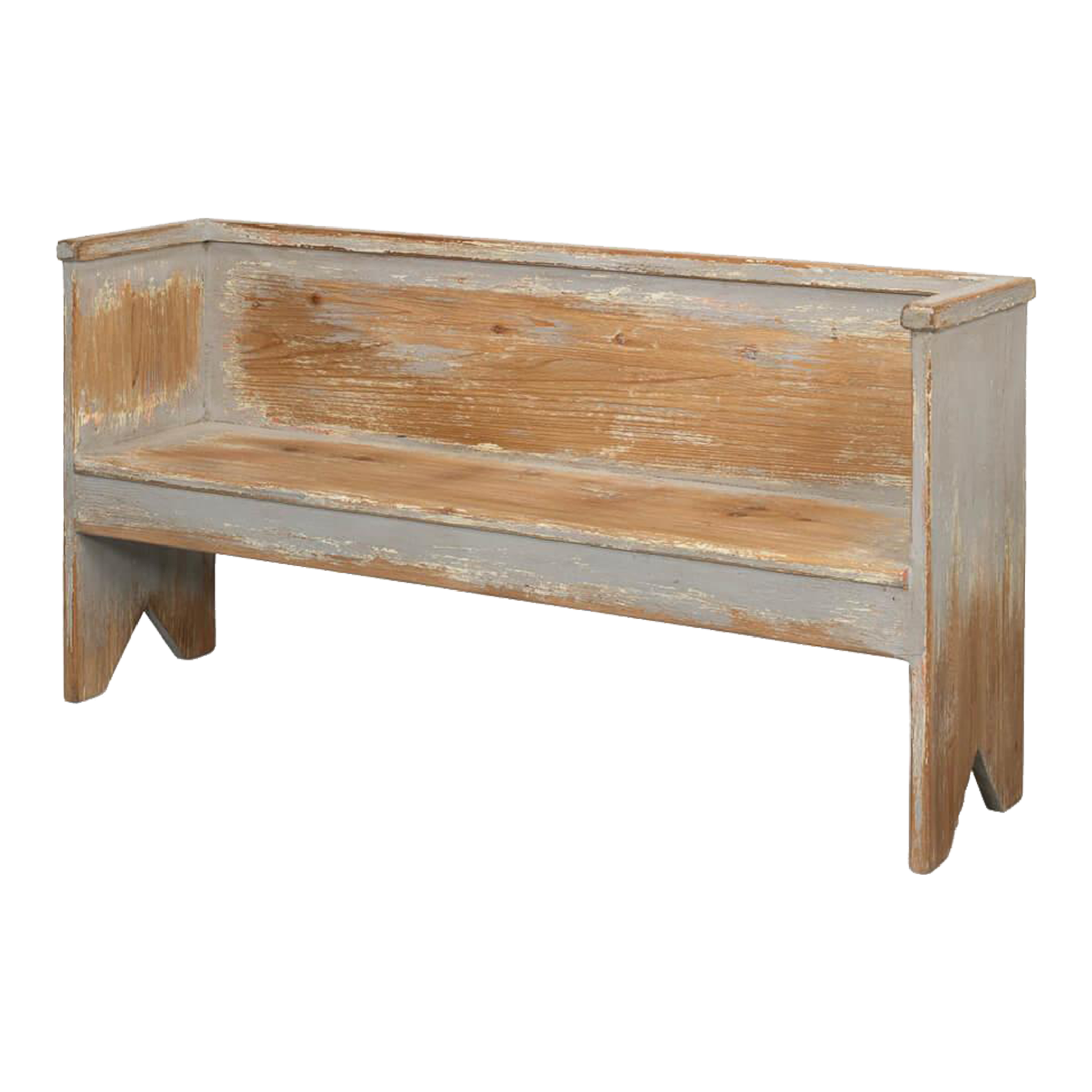 Rustic Gray Painted Bench | Chairish