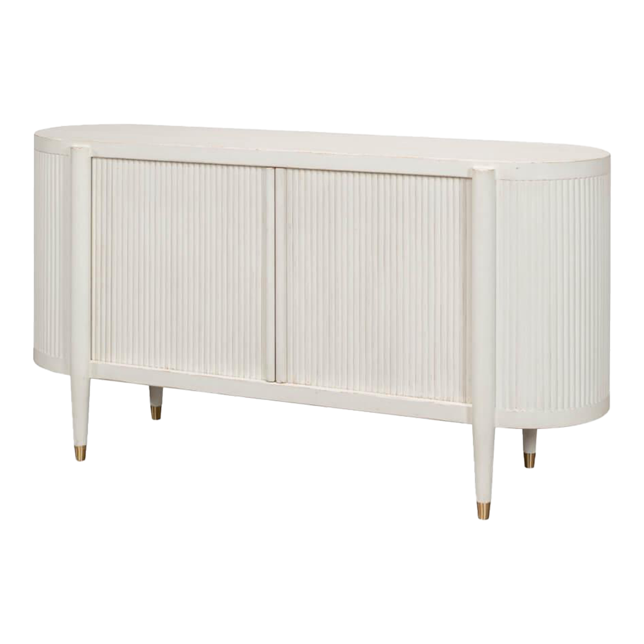 Antique White Fluted Sideboard | Chairish