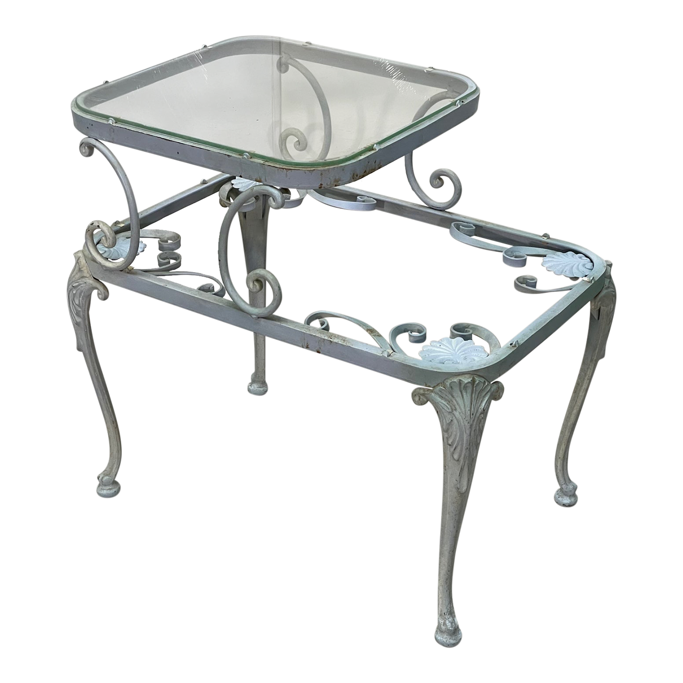 Russell Woodard Iron Patio Step Side Table | Chairish