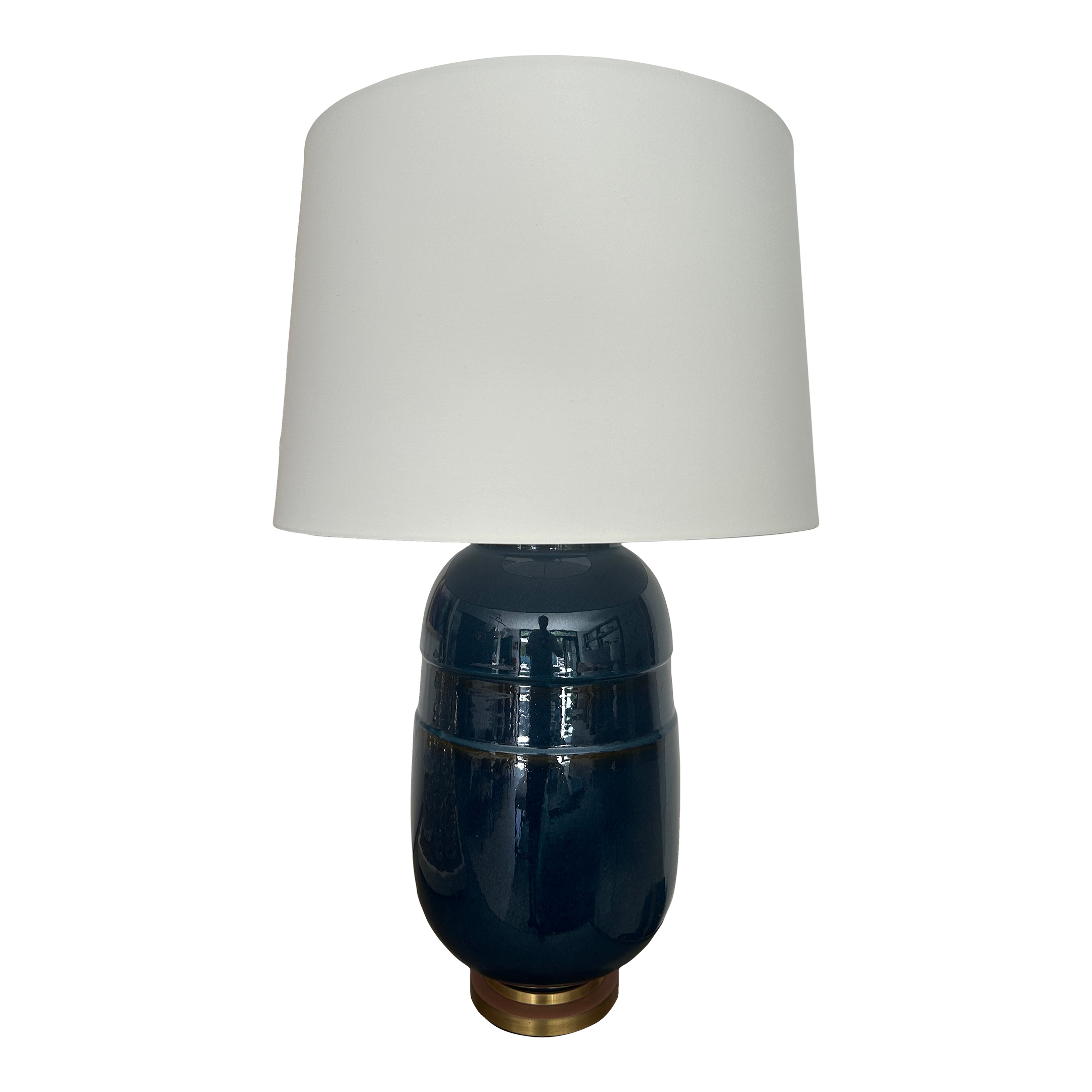 Newcomb Ceramic Blue Base Table Lamp | Chairish