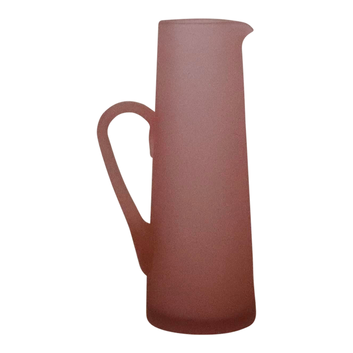 Pink Satin Glass Pitcher | Chairish