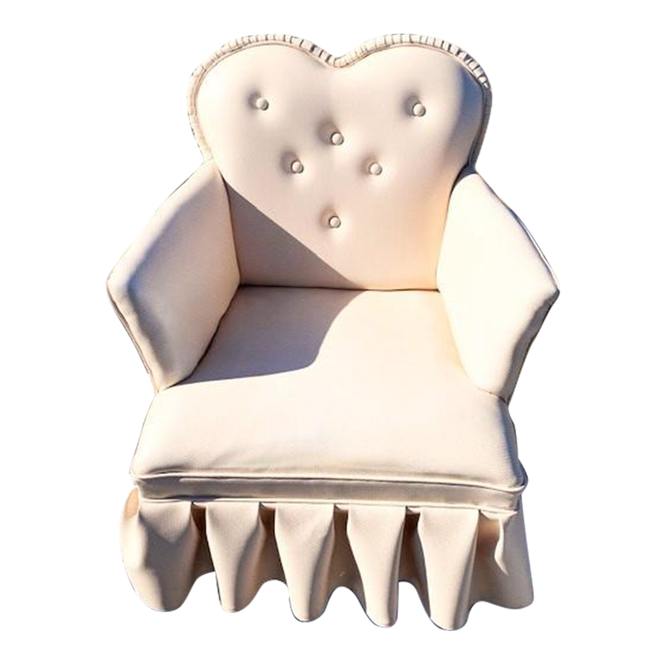 1950s Heart Shaped Chair in Pink and Cream | Chairish