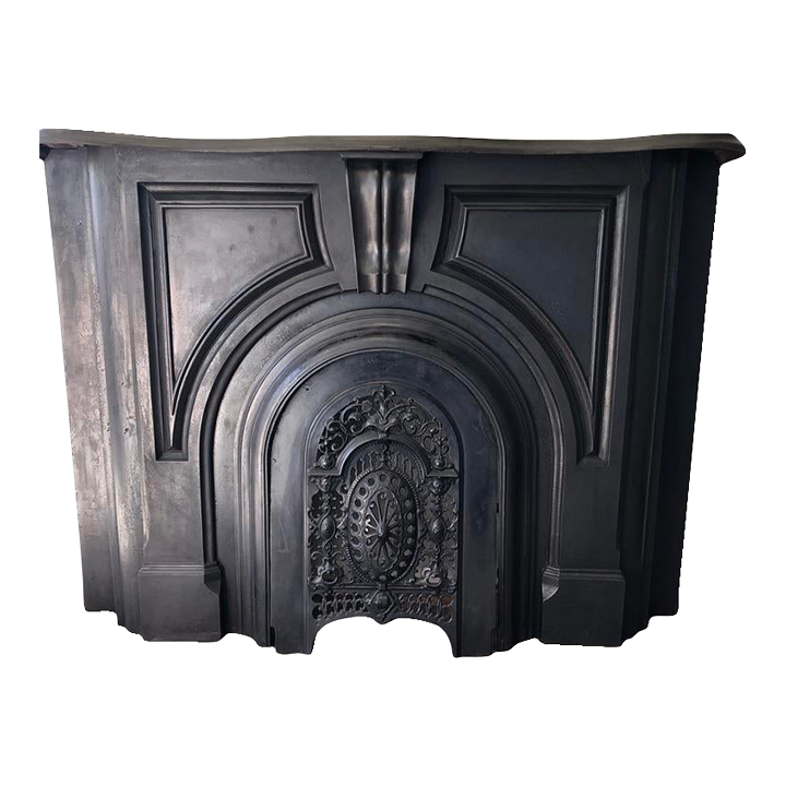 Antique Cast Iron Fireplace Mantel | Chairish