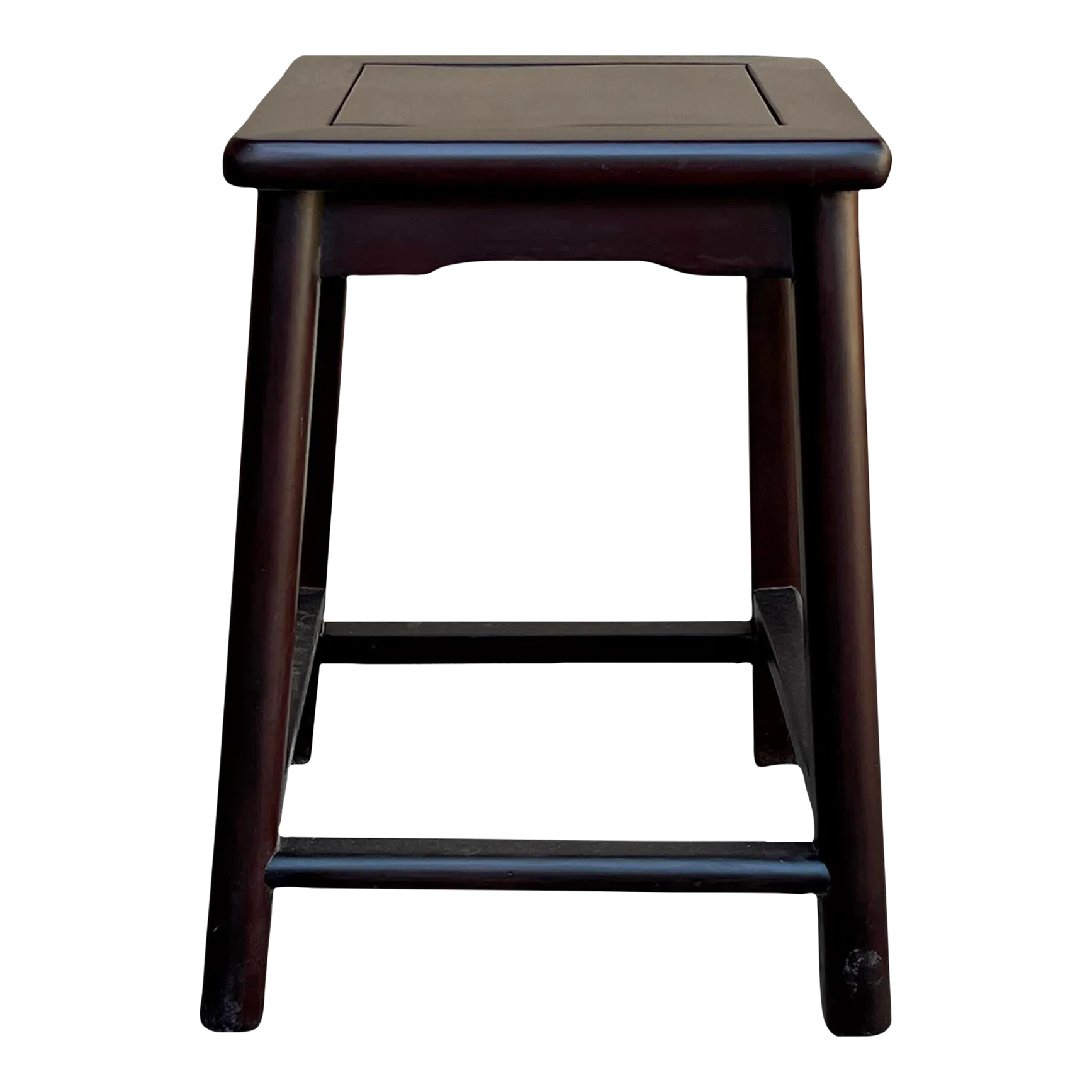 Chinese Oriental Brown Wood Ming Style Square Shape Stool Table | Chairish