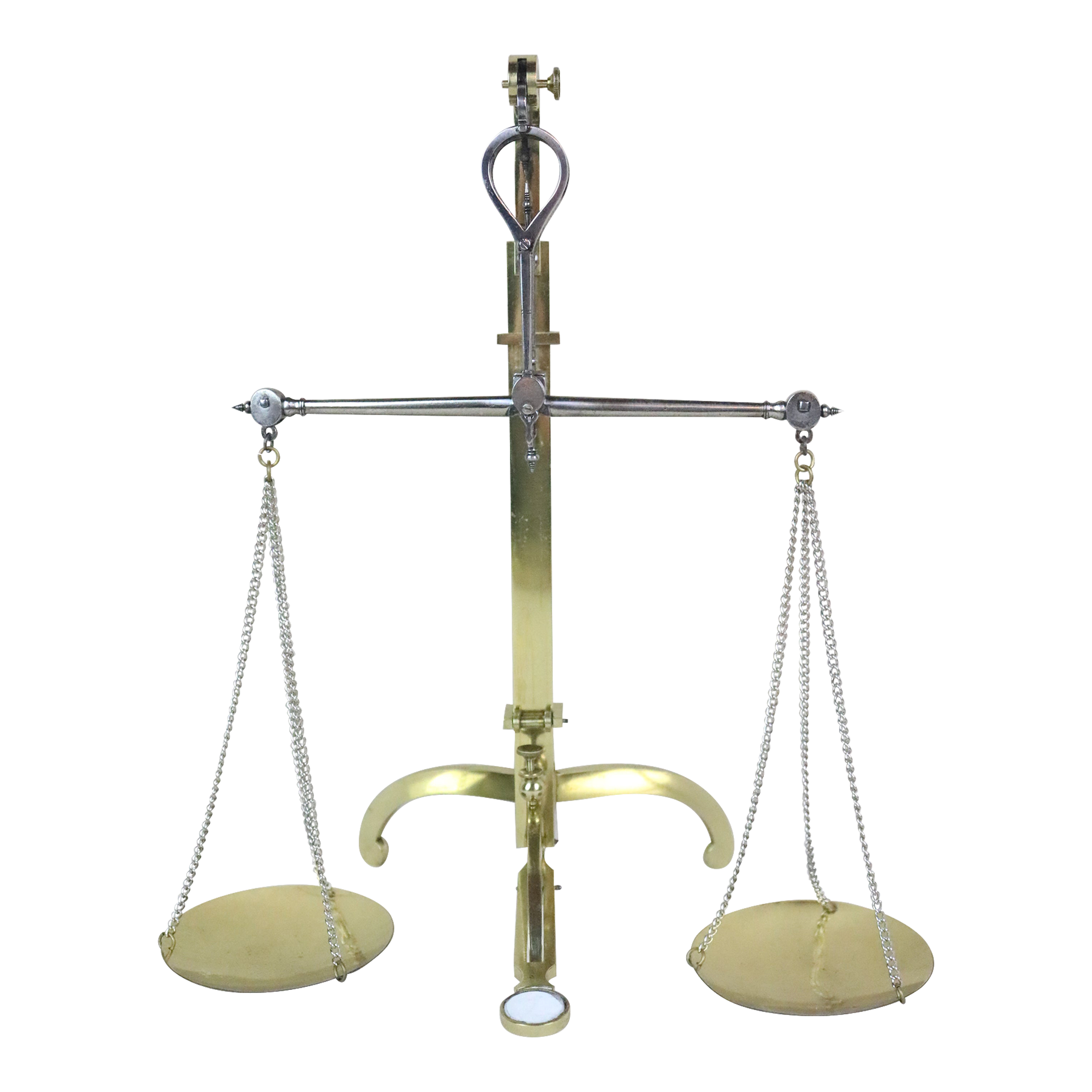 Mid 19th Century English Poished Brass Bankers Scale | Chairish