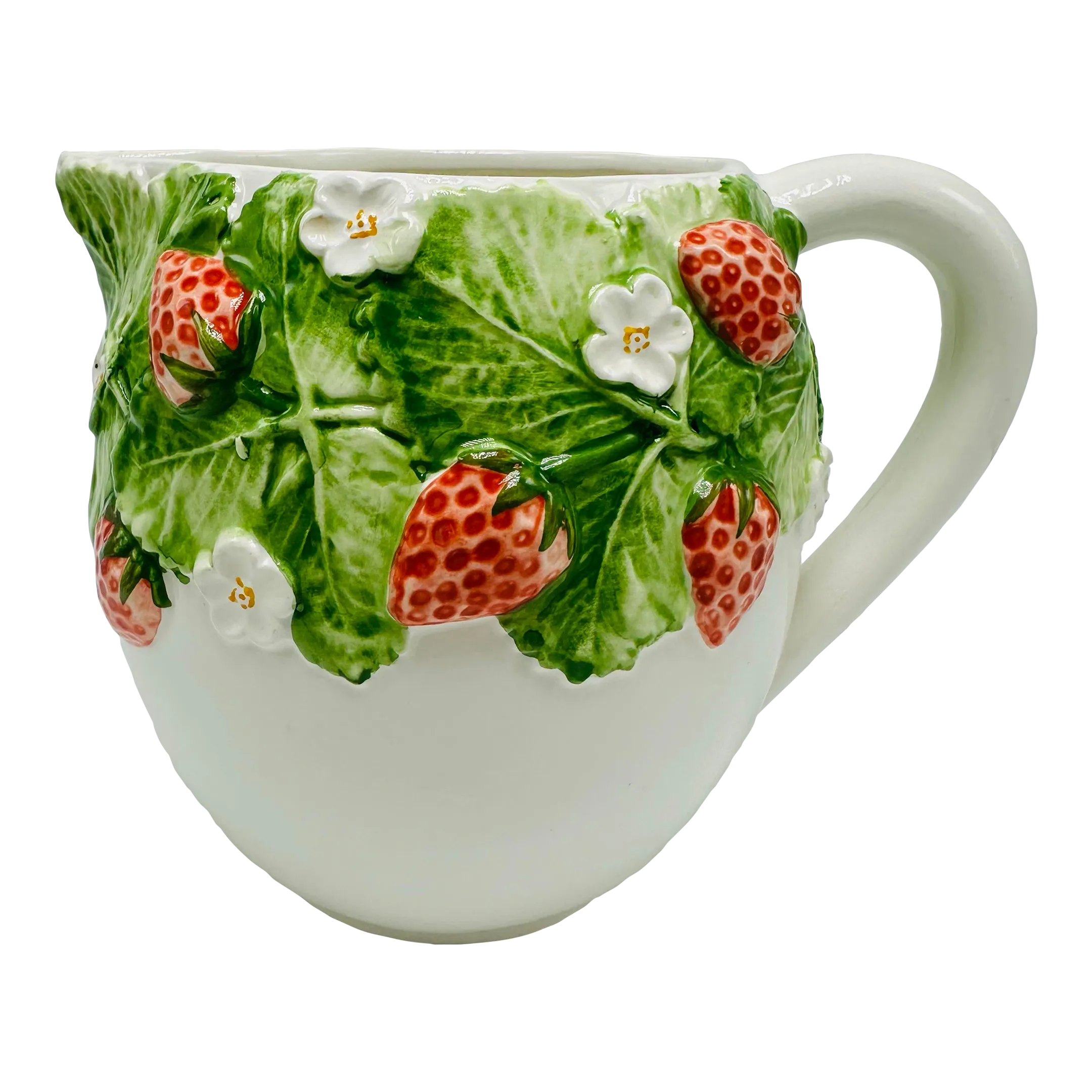 Vintage Italian Strawberry Pitcher | Chairish