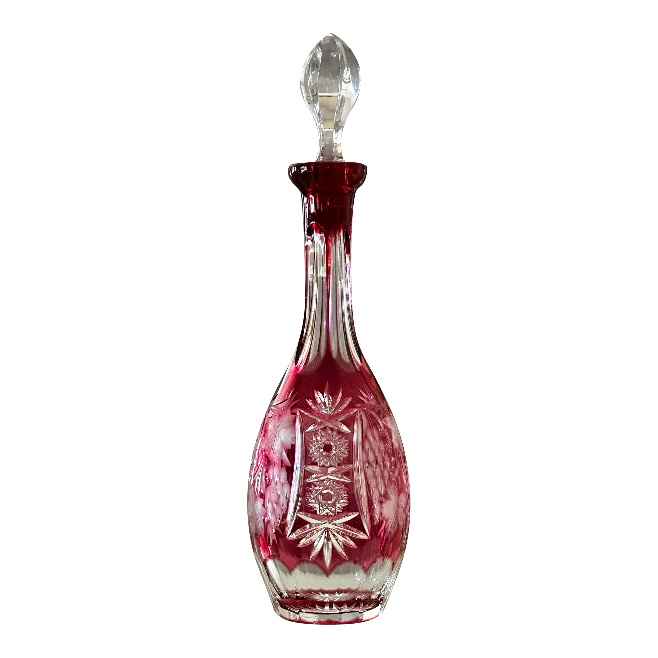 Vintage Nachtmann Ruby Red Decanter With Stopper | Chairish