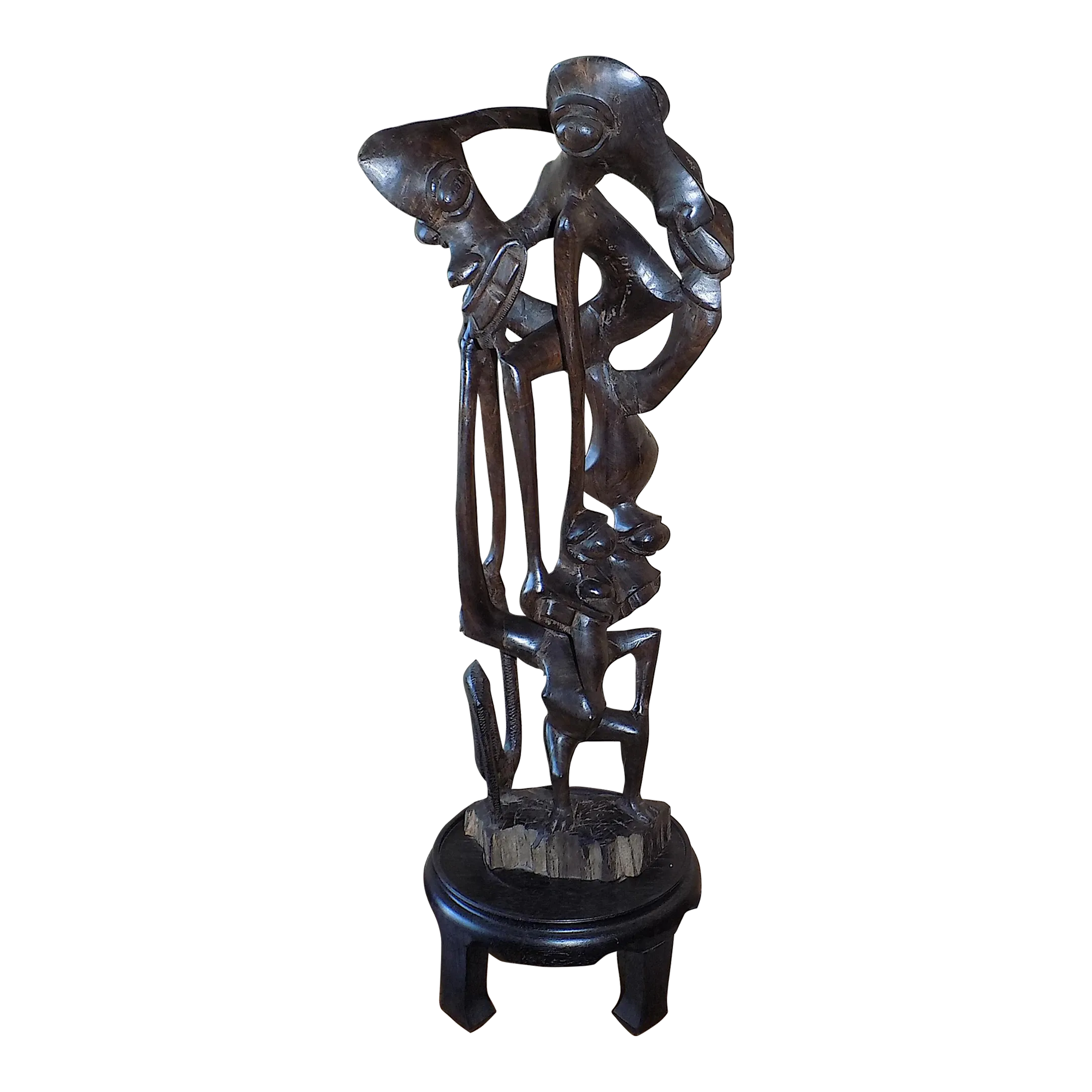 Original Mid 20th C. Large Hand Carved African Makonde Ebony Wood ...