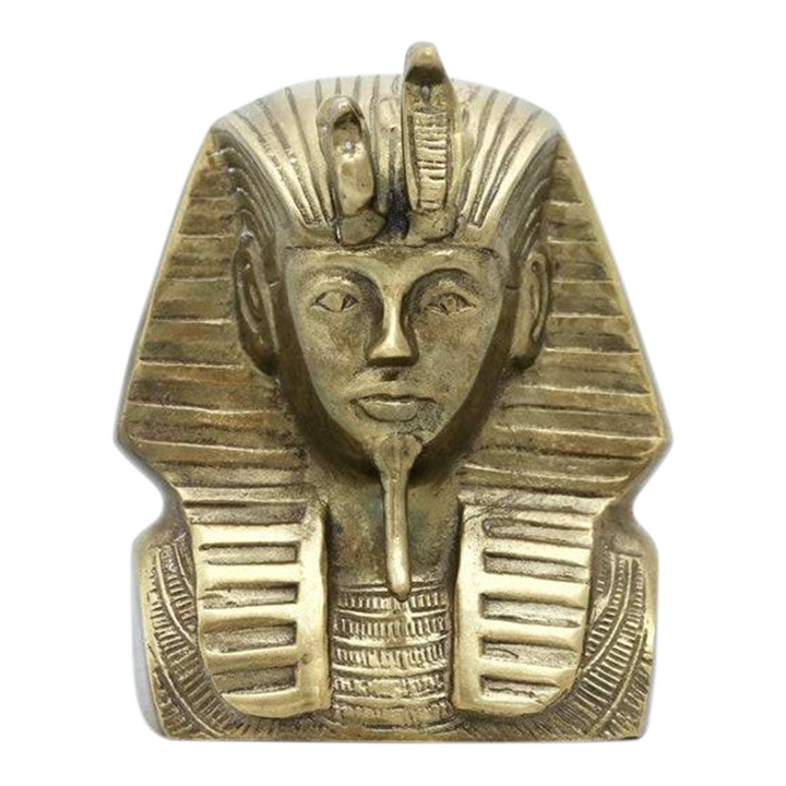 Vintage Brass Pharaoh Bust Figurine | Chairish