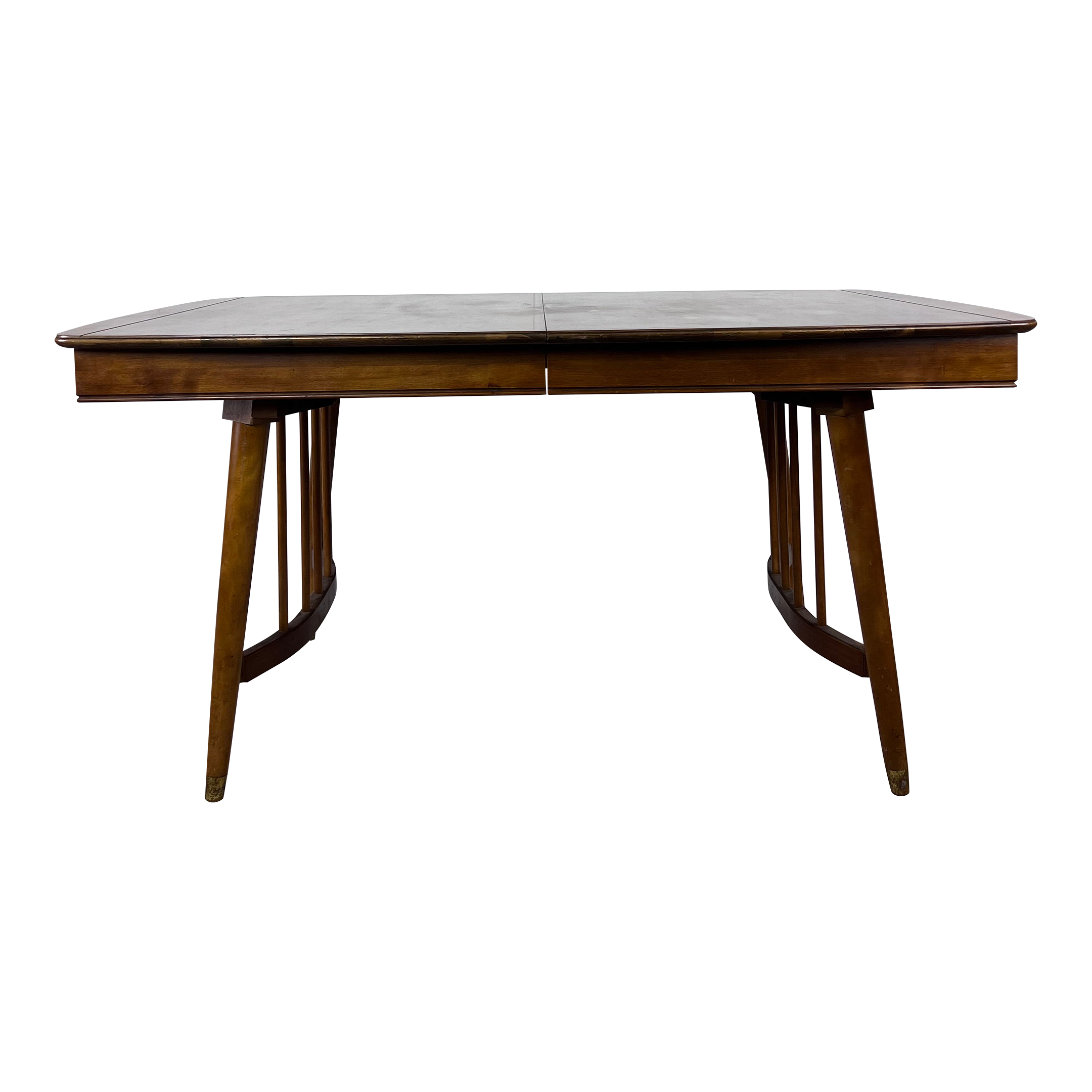 Mid Century Modern Walnut Dining Table With Bentwood Base | Chairish