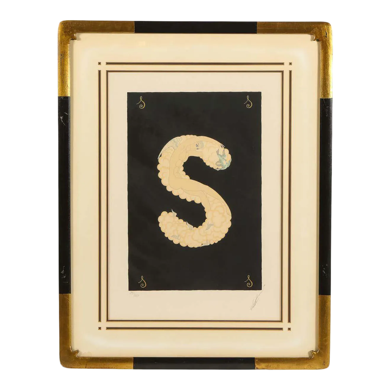 1977 Erté Letter "S" from Alphabet Suite Lithograph | Chairish