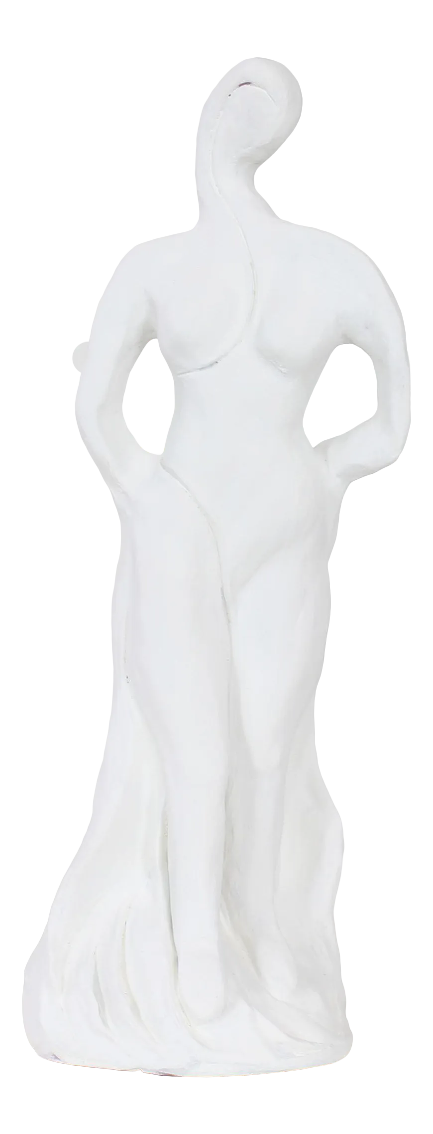 Free Form White Plaster Sculpture, Female Figure Sculpture | Chairish