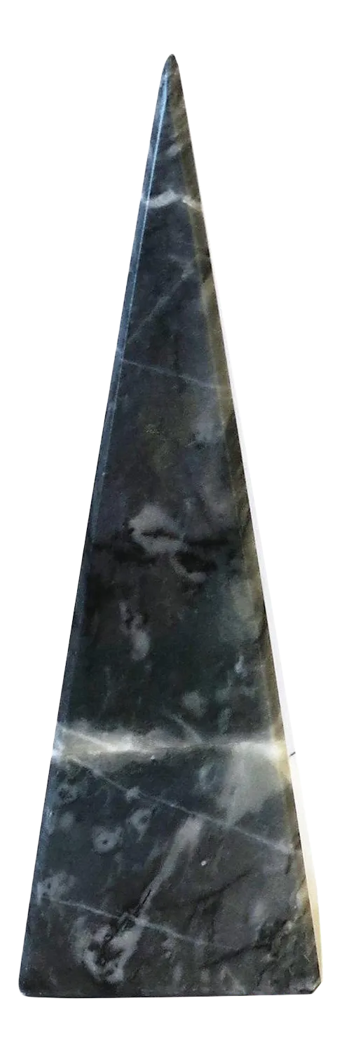 Black and White Marble Pyramid Decorative Object | Chairish