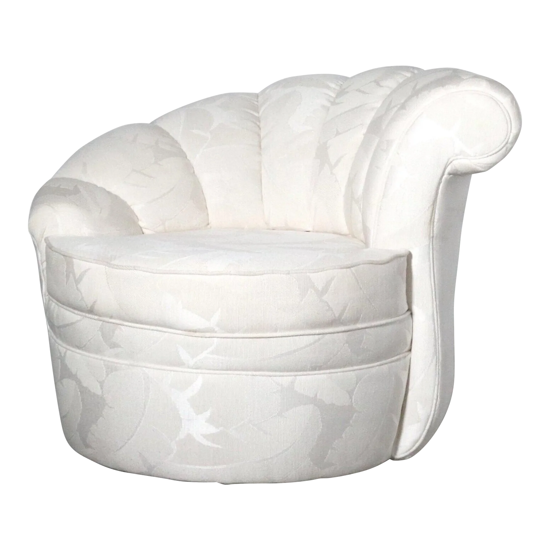 Kagan Style Channel Back Nautilus Swivel Chair | Chairish