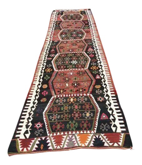 VIntage Turkish Kilim Runner Rug | Chairish
