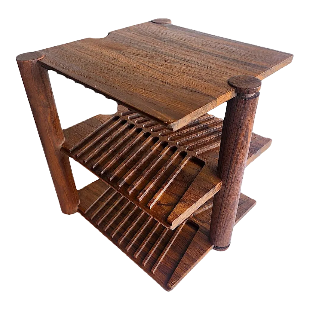 1970s Kalmar Teak Wood Stackable CD Rack or Desk Organizer | Chairish