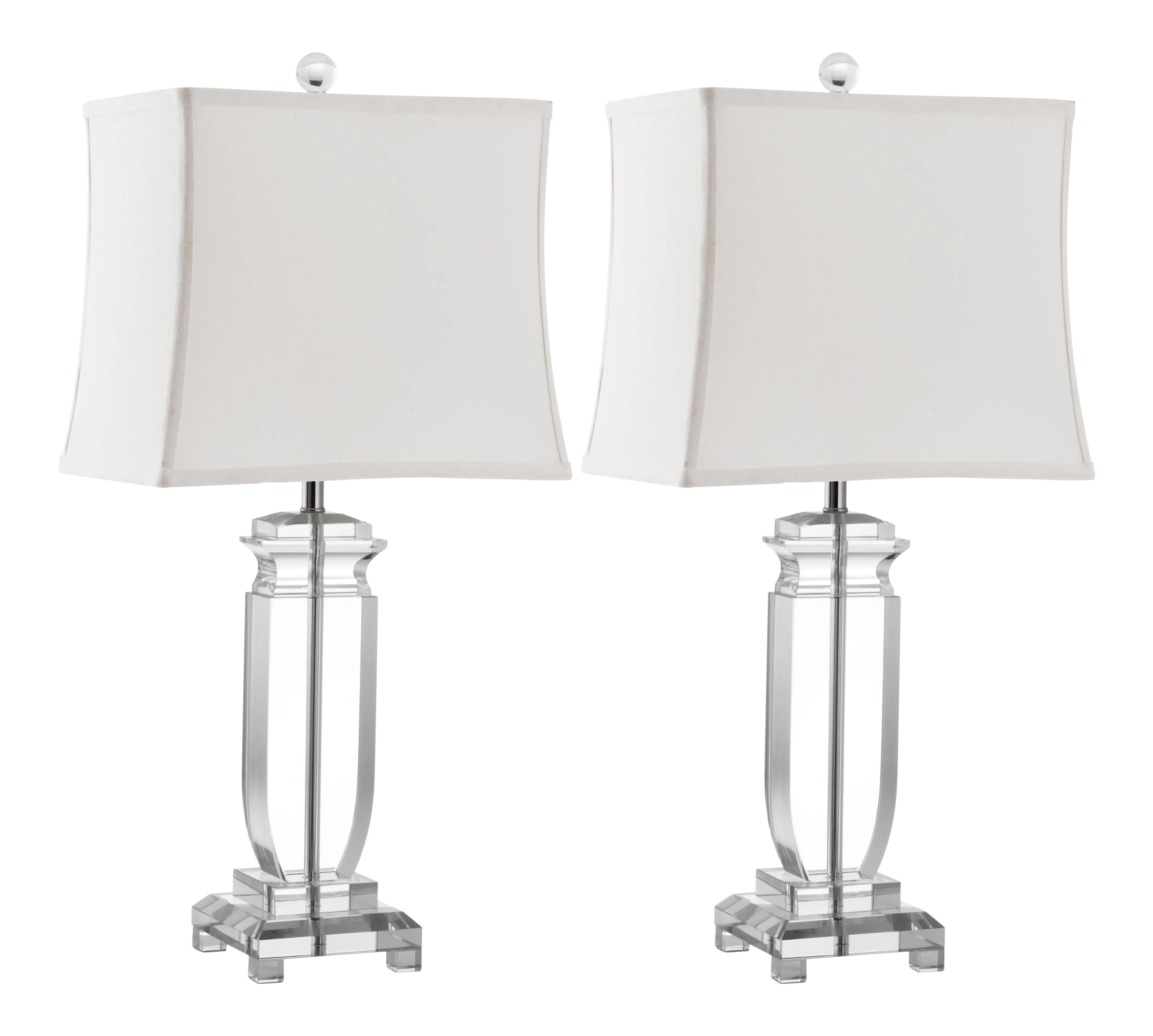 24 Inch H Crystal Table Lamp in Clear - a Pair | Chairish