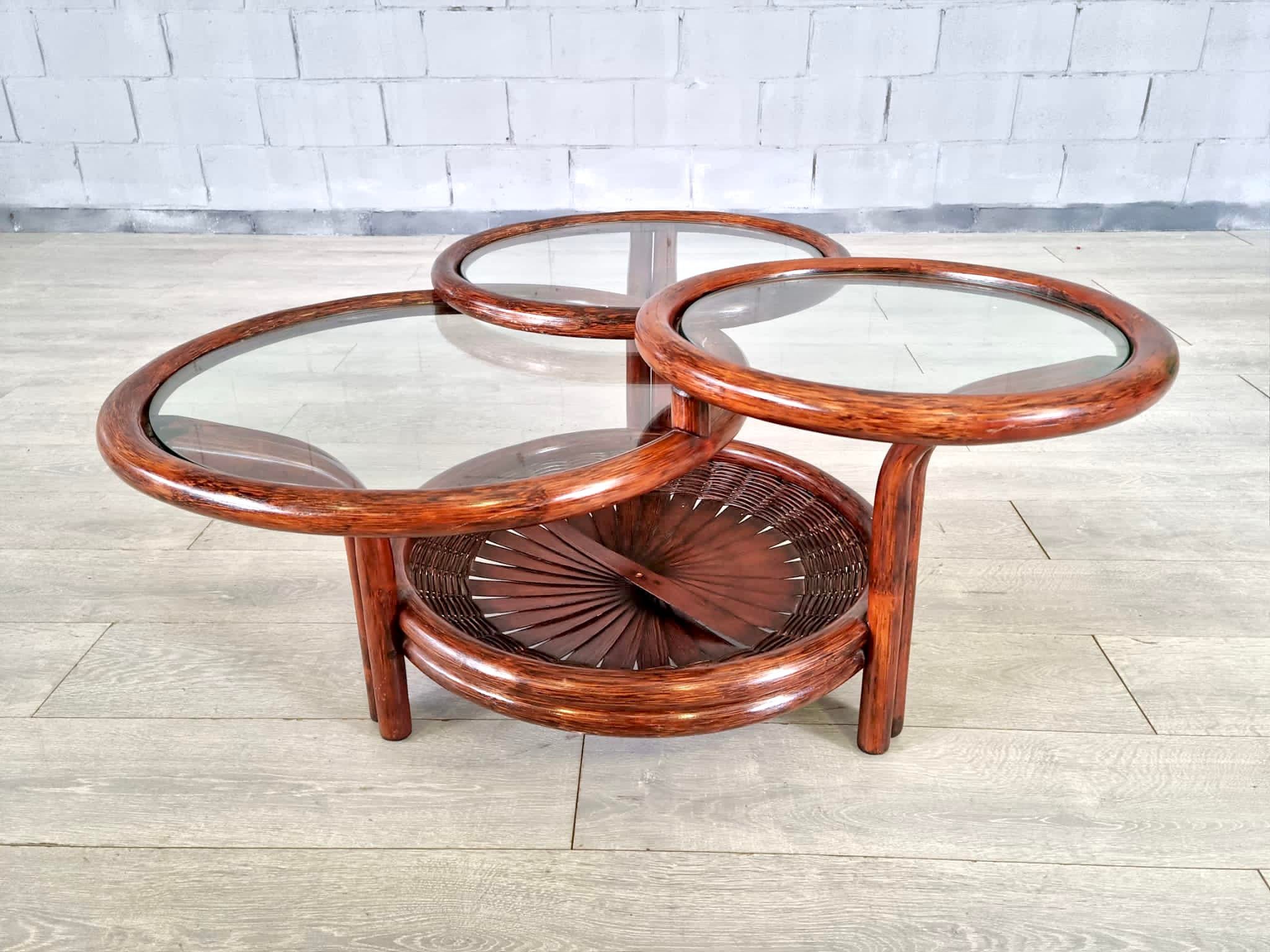 Vintage cane coffee table store