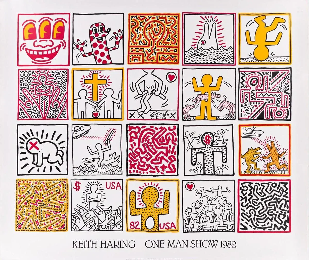 Vintage Keith Haring 'One Man Show' Large Scale Exhibition Poster ...