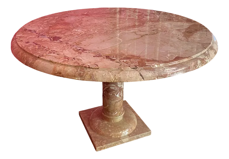 Vintage Pink Marble Table, 1970s | Chairish