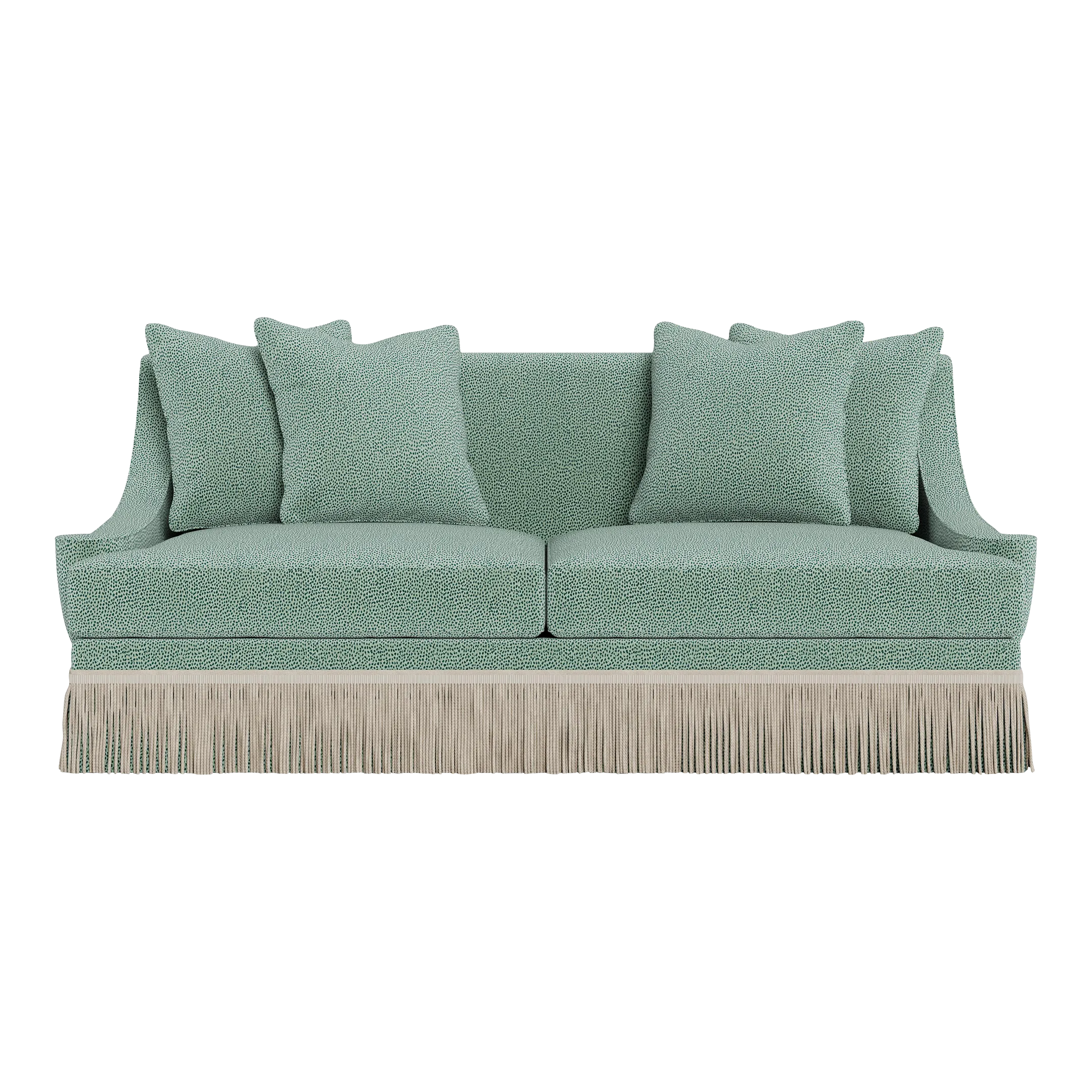 Bunny Williams Home Cora Sofa in Teal Leopard Chenille with Beige ...