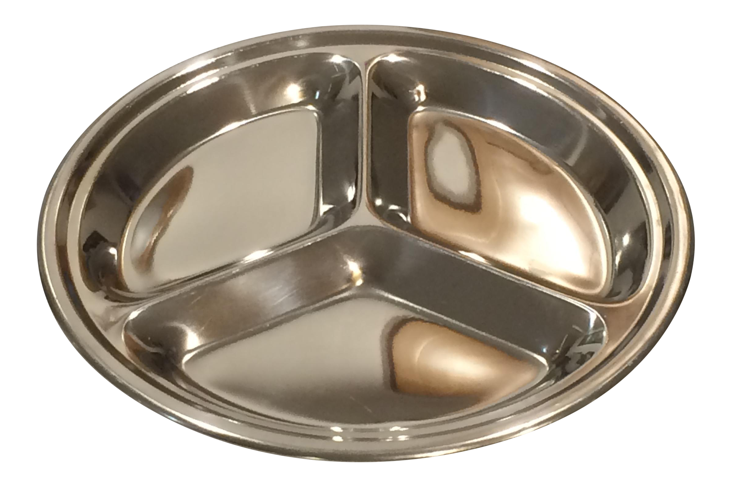 Mid-Century Modern Stainless Steel Divided Serving Dish | Chairish