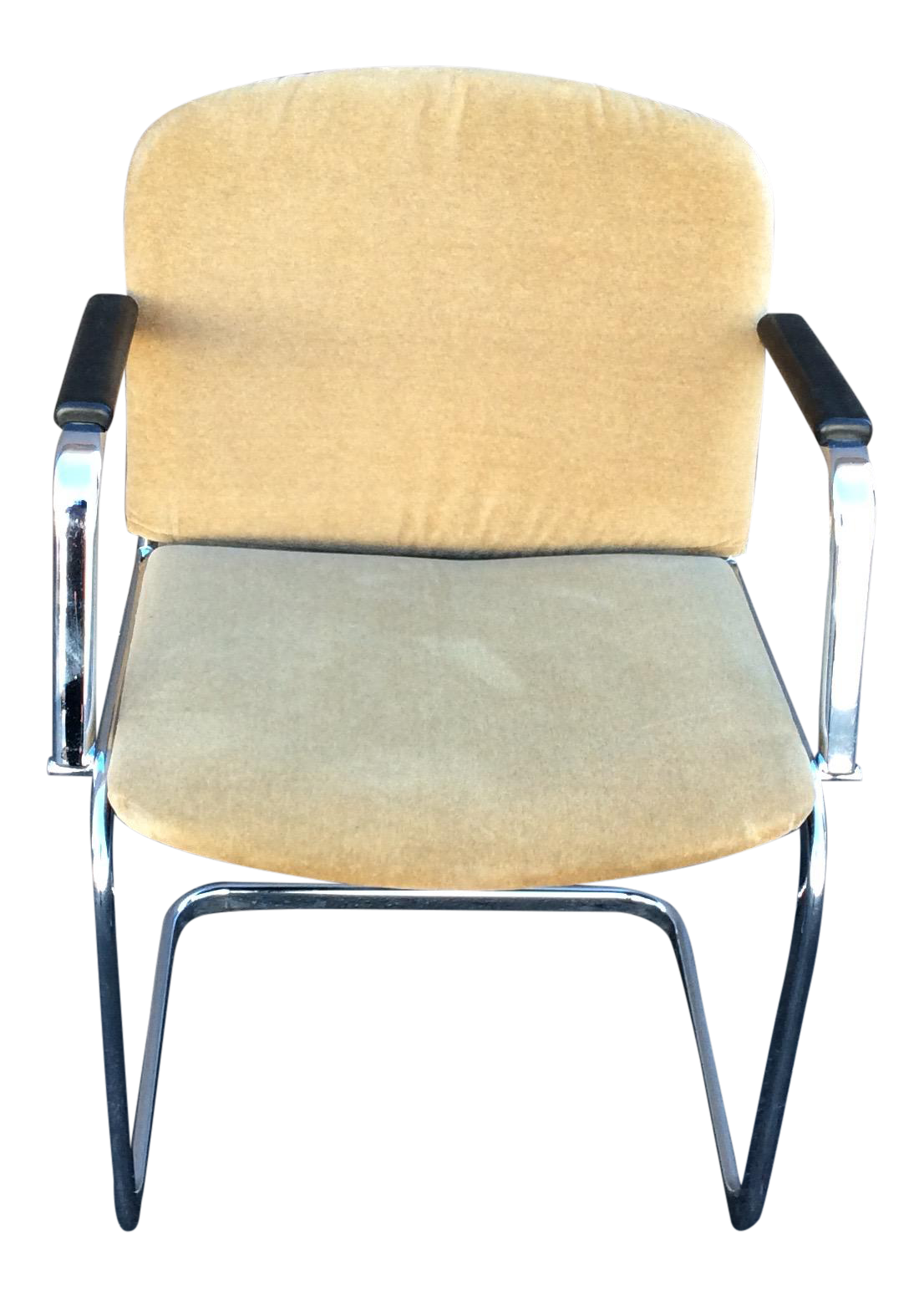Mid- Century Chrome & Mohair Side Chair | Chairish