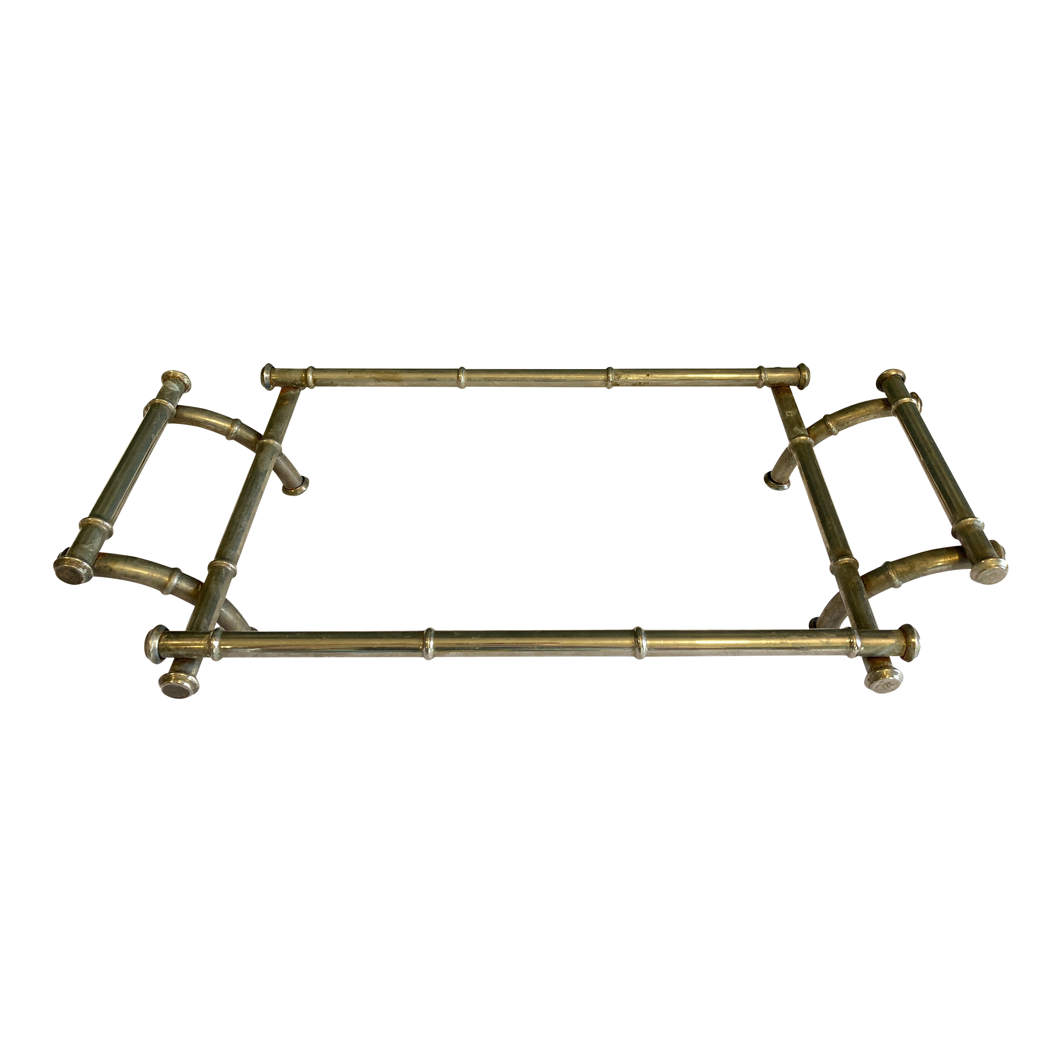 Vintage Faux Bamboo Metal Server | Chairish