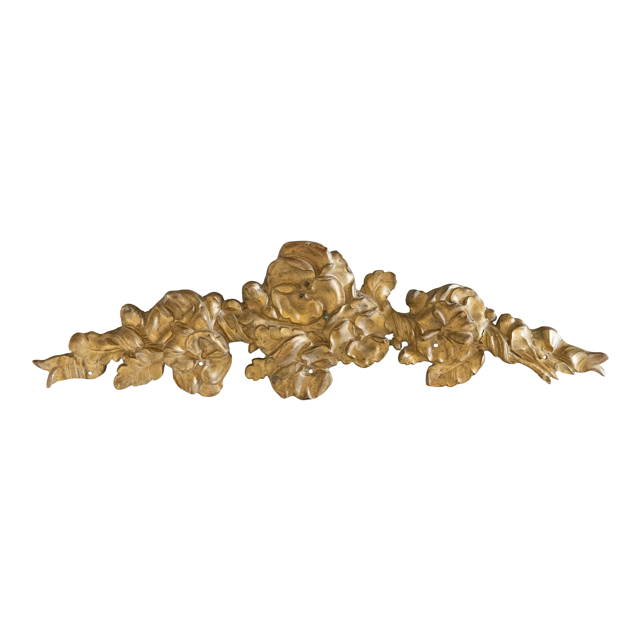 19th C. Louis XVI Style French Gilt Bronze Floral Garland Wall Swag ...