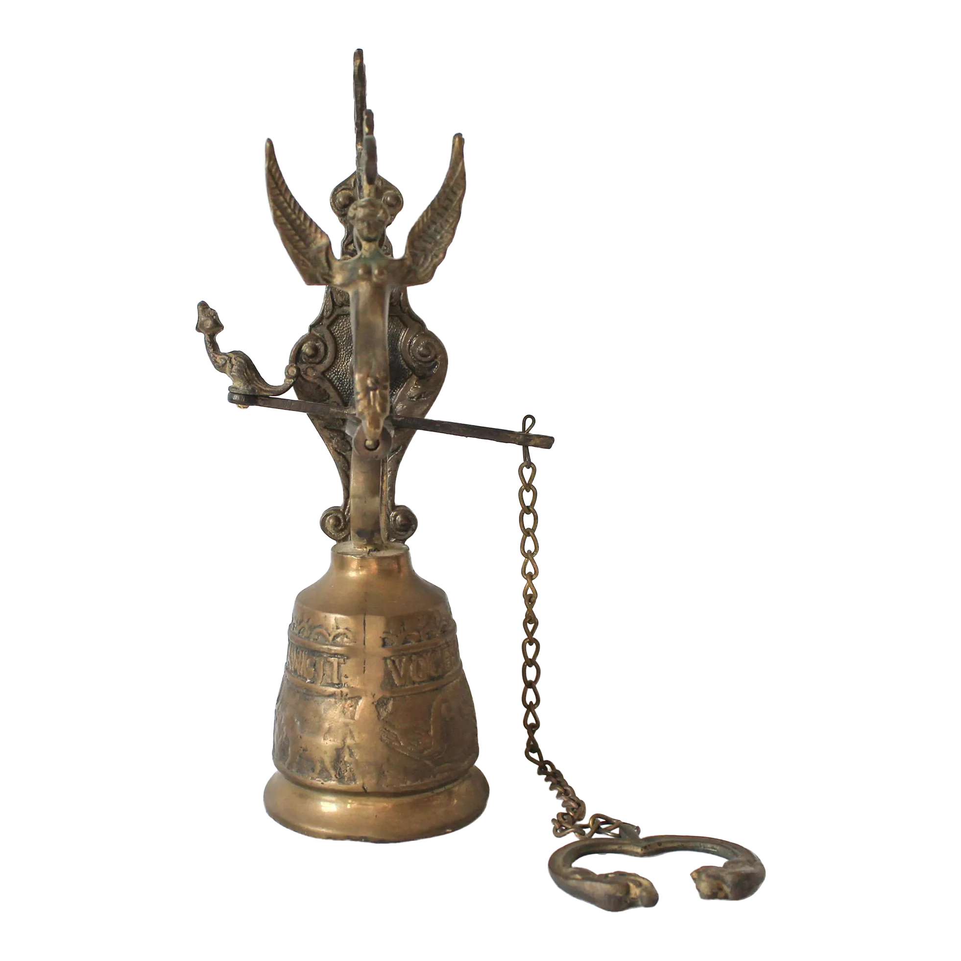 Early 20th Century Brass Wall-Mounted Bell | Chairish