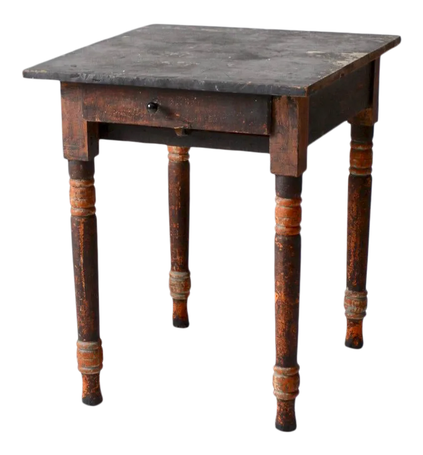 Antique Primitive Side Table With Drawer | Chairish