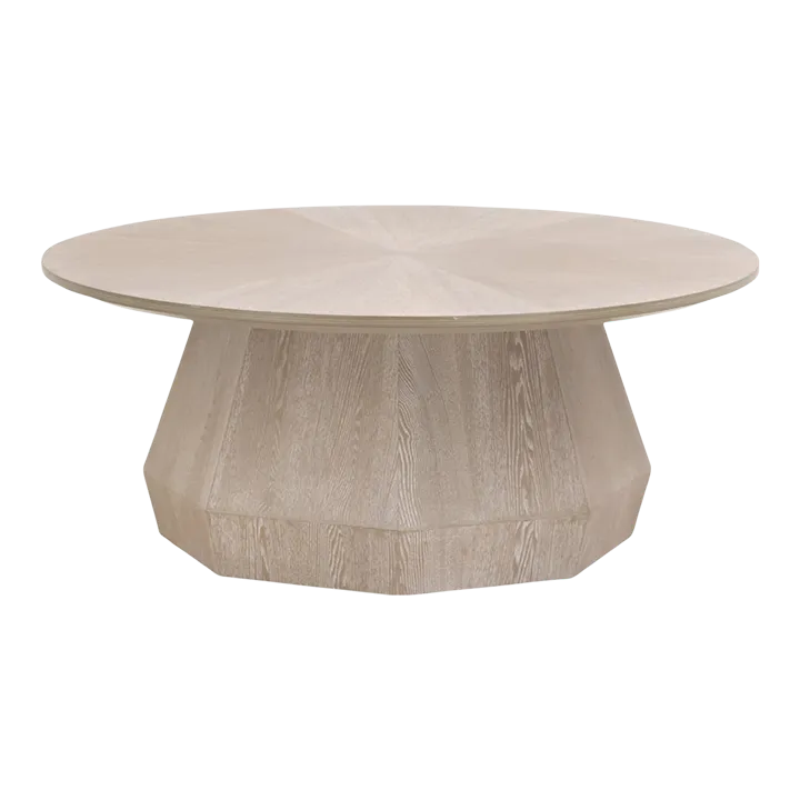 Coulter Wood Brown Round Coffee Table | Chairish