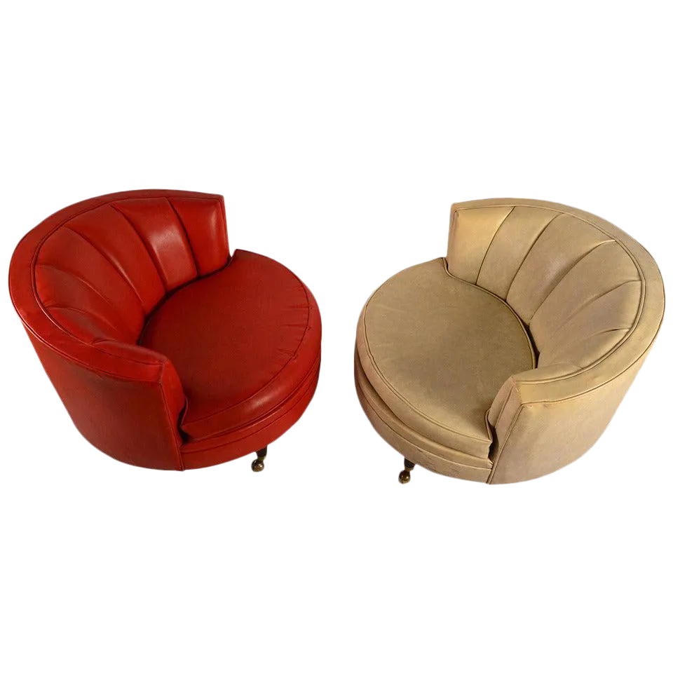 Vinyl Circle Chairs - a Pair | Chairish