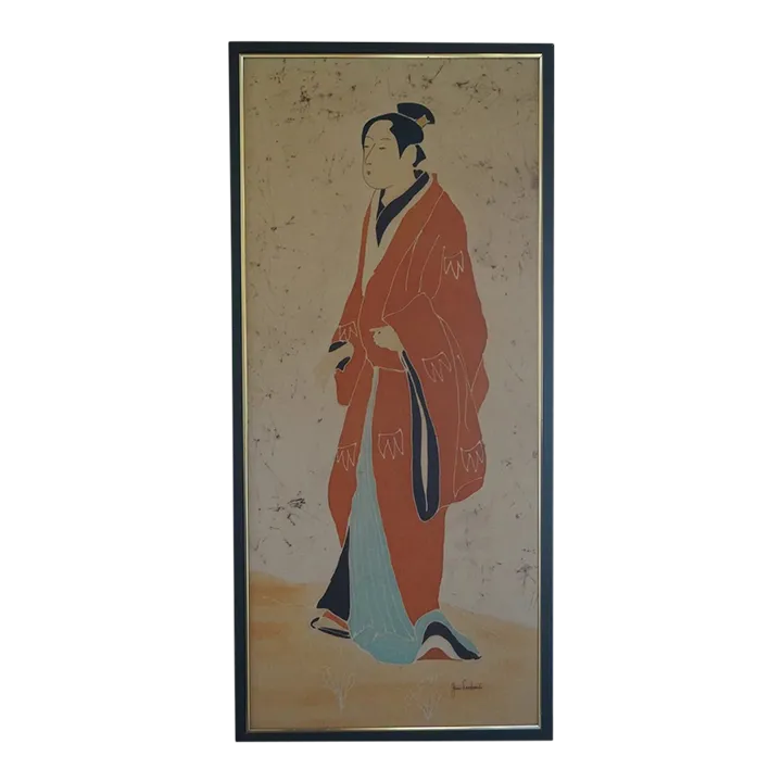 1970s Gina Lombardi for Greg Copeland Japanese Batik | Chairish