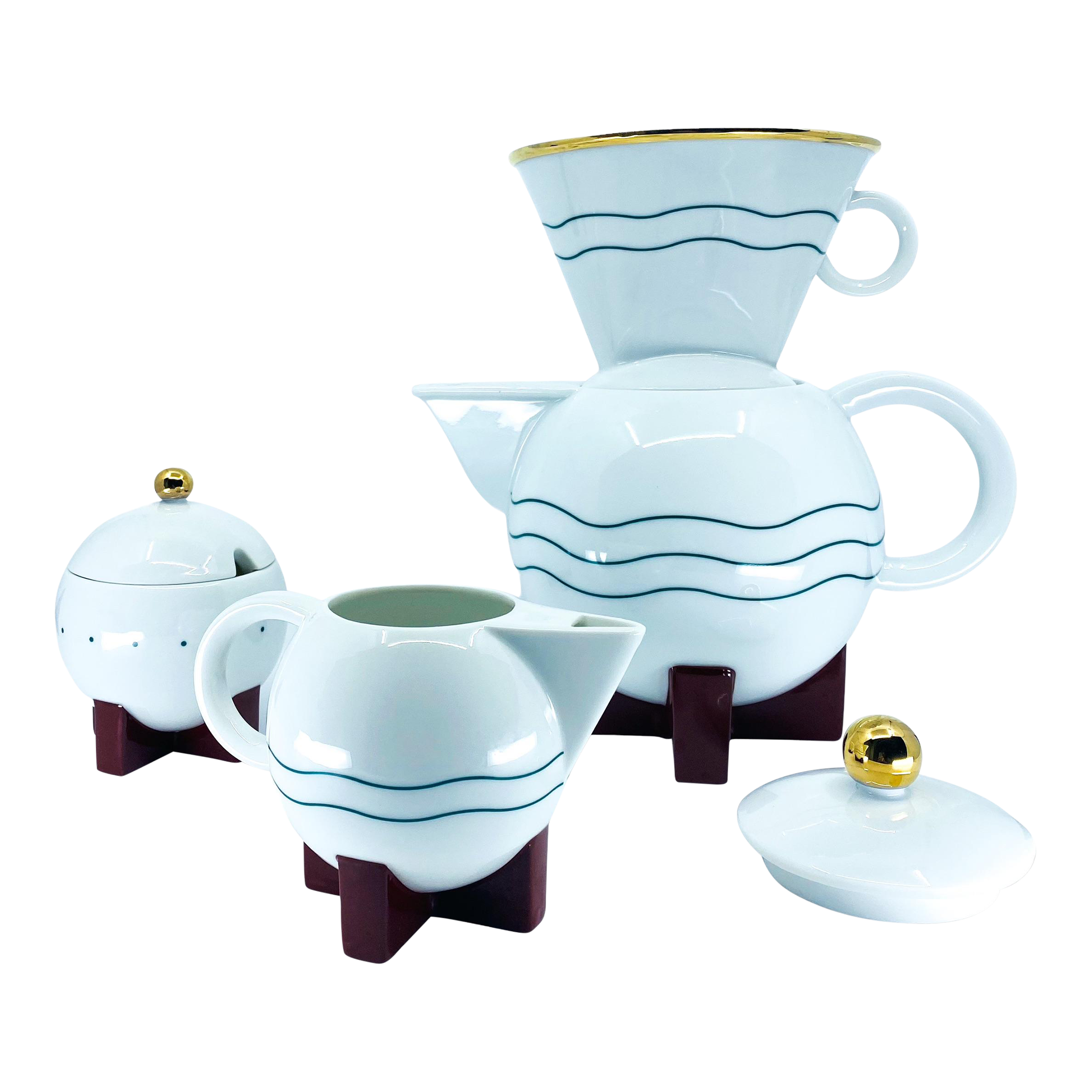 1980s Michael Graves for Swid Powell, Little Dripper Coffee Set- 4 ...