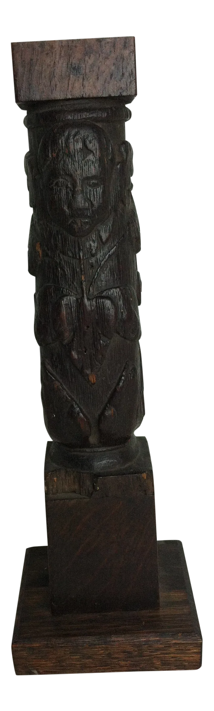 Antique English Oak Carving | Chairish