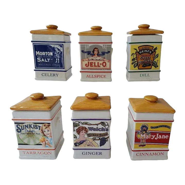 Set of 6- 1991 Country Store Spice Jar Collection, Sunkist Oranges ...