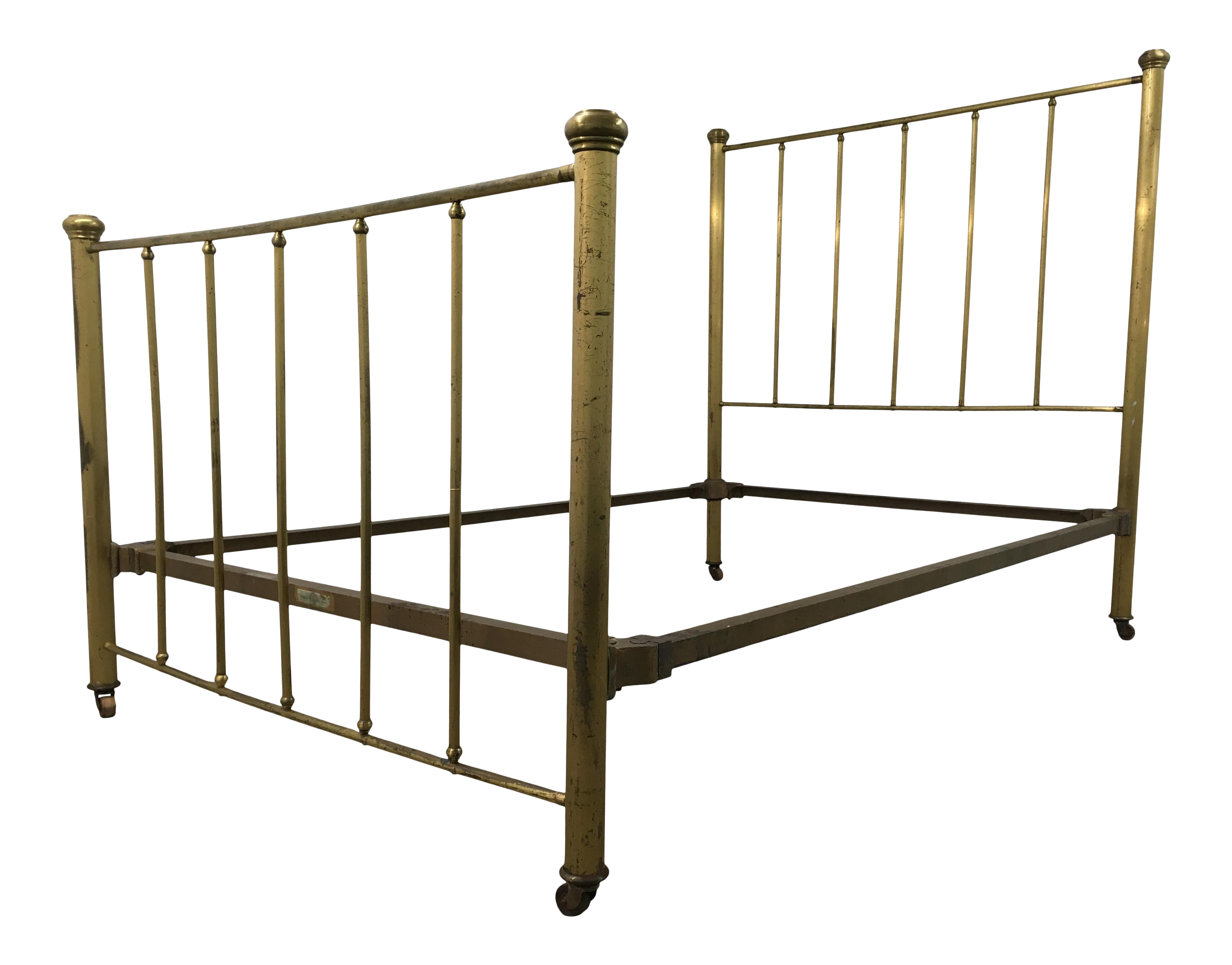 Antique brass double bed frame store