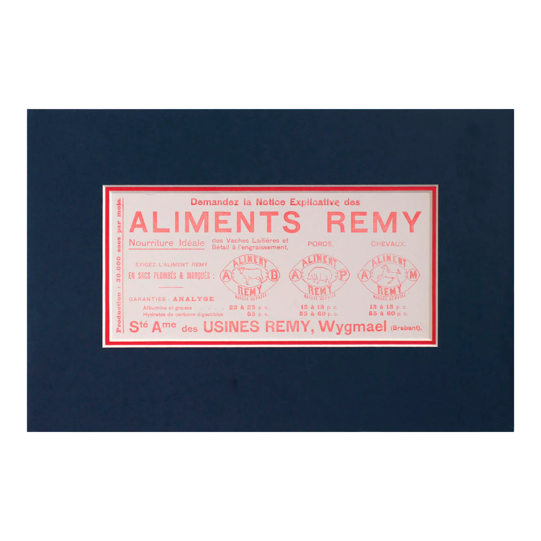1930s French Art Deco Food Advertisement Poster Aliments Remy Matted