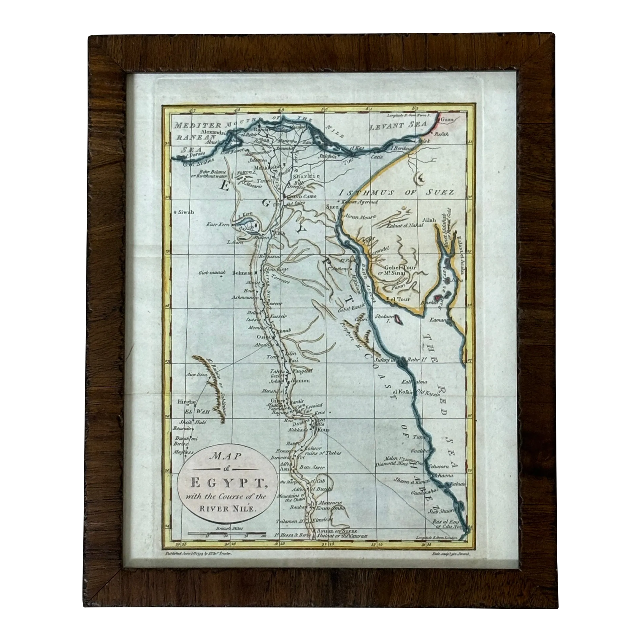 18th Century Map of Egypt With the Course of the Nile | Chairish