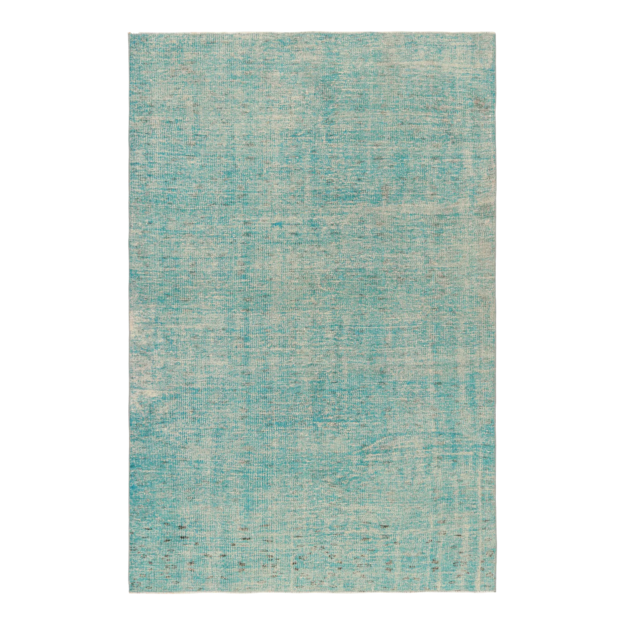 Vintage Turkish Rug in Blue Distressed Pattern, From Rug & Kilim | Chairish