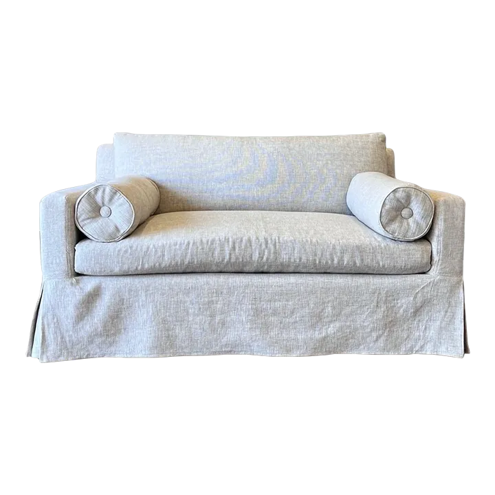 Restoration hardware belgian track arm slipcovered sofa store
