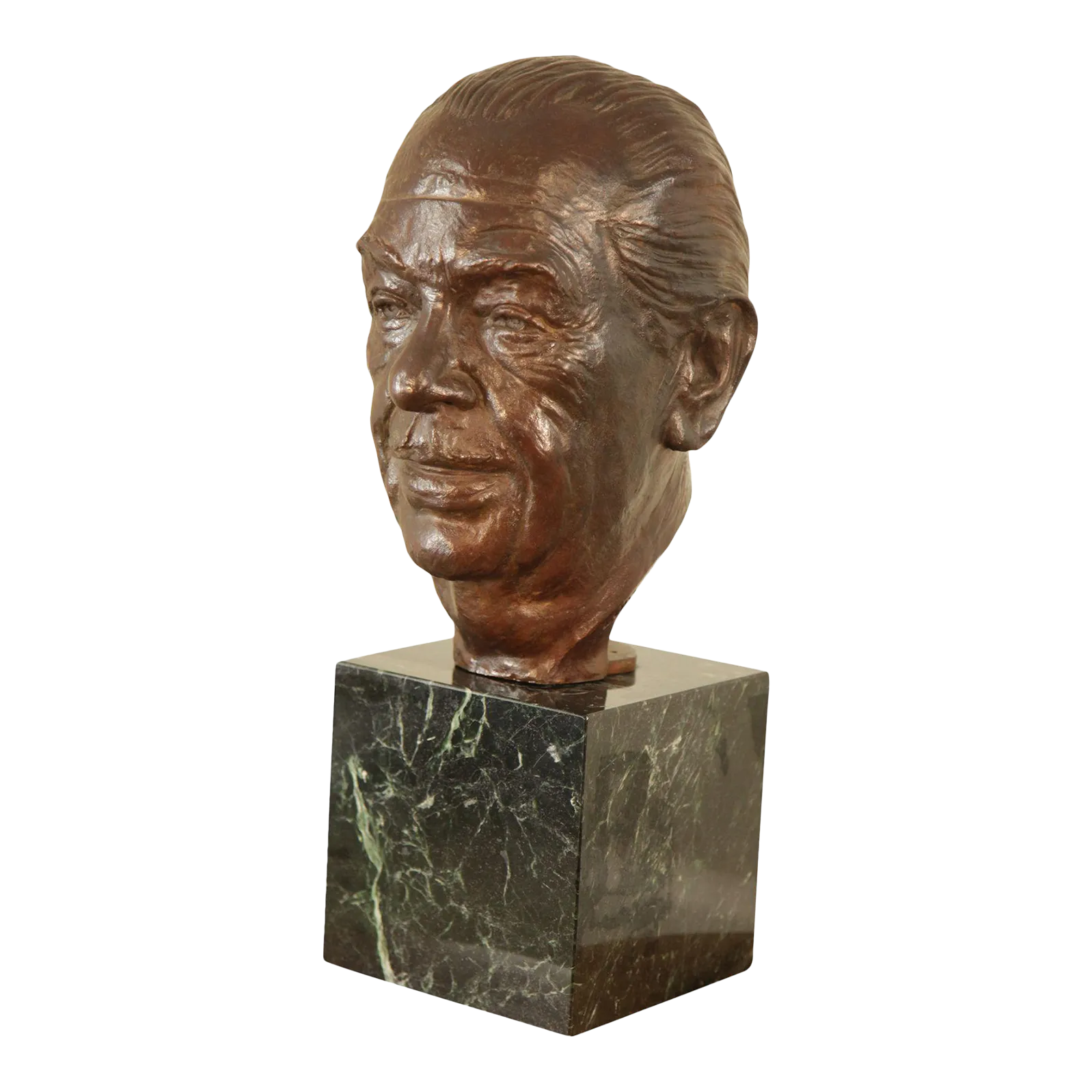 Lawrence Ludtke 1980's Bronze Male Bust Portrait | Chairish