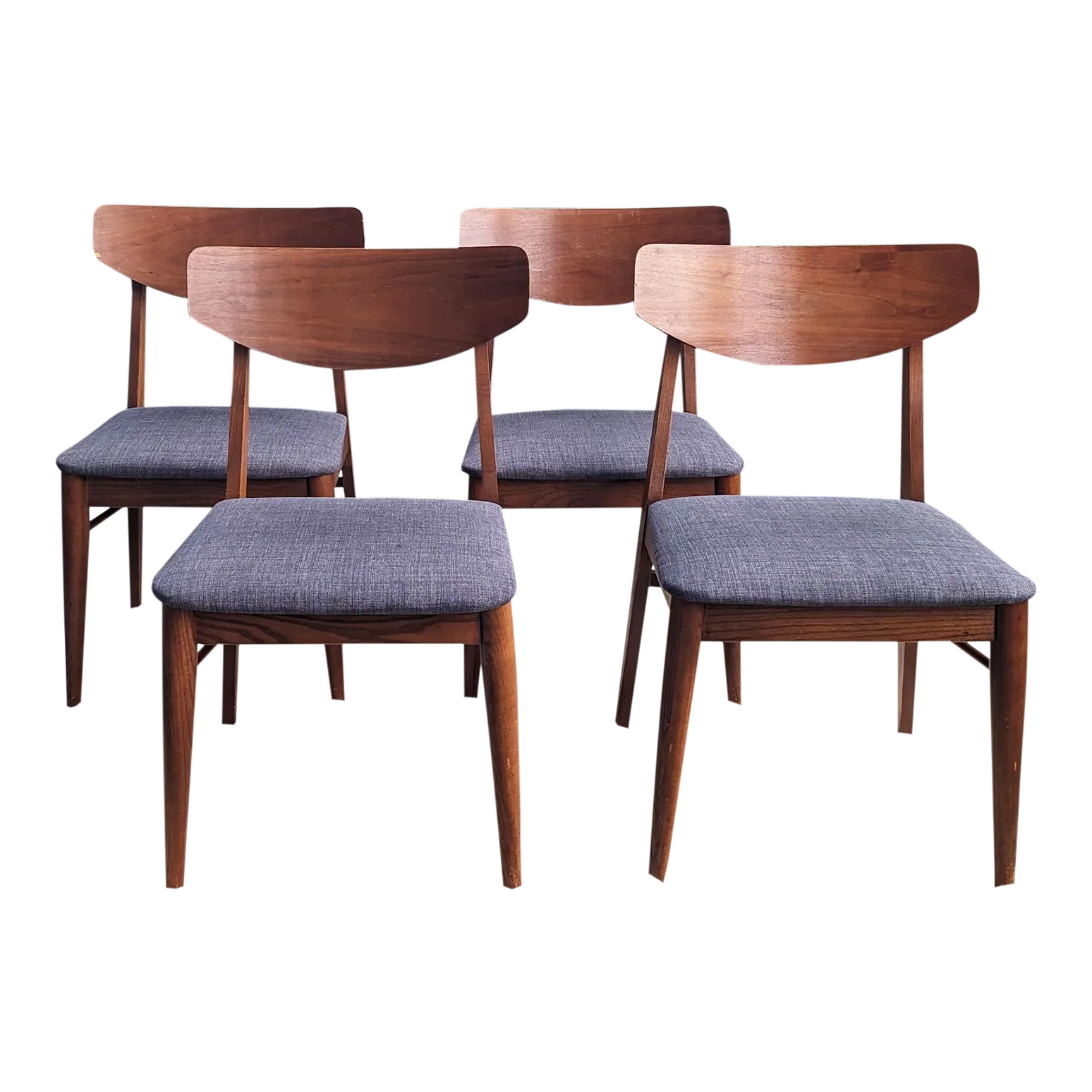 Set of Four 1960s High Quality Mid Century Walnut Dining Chairs for ...