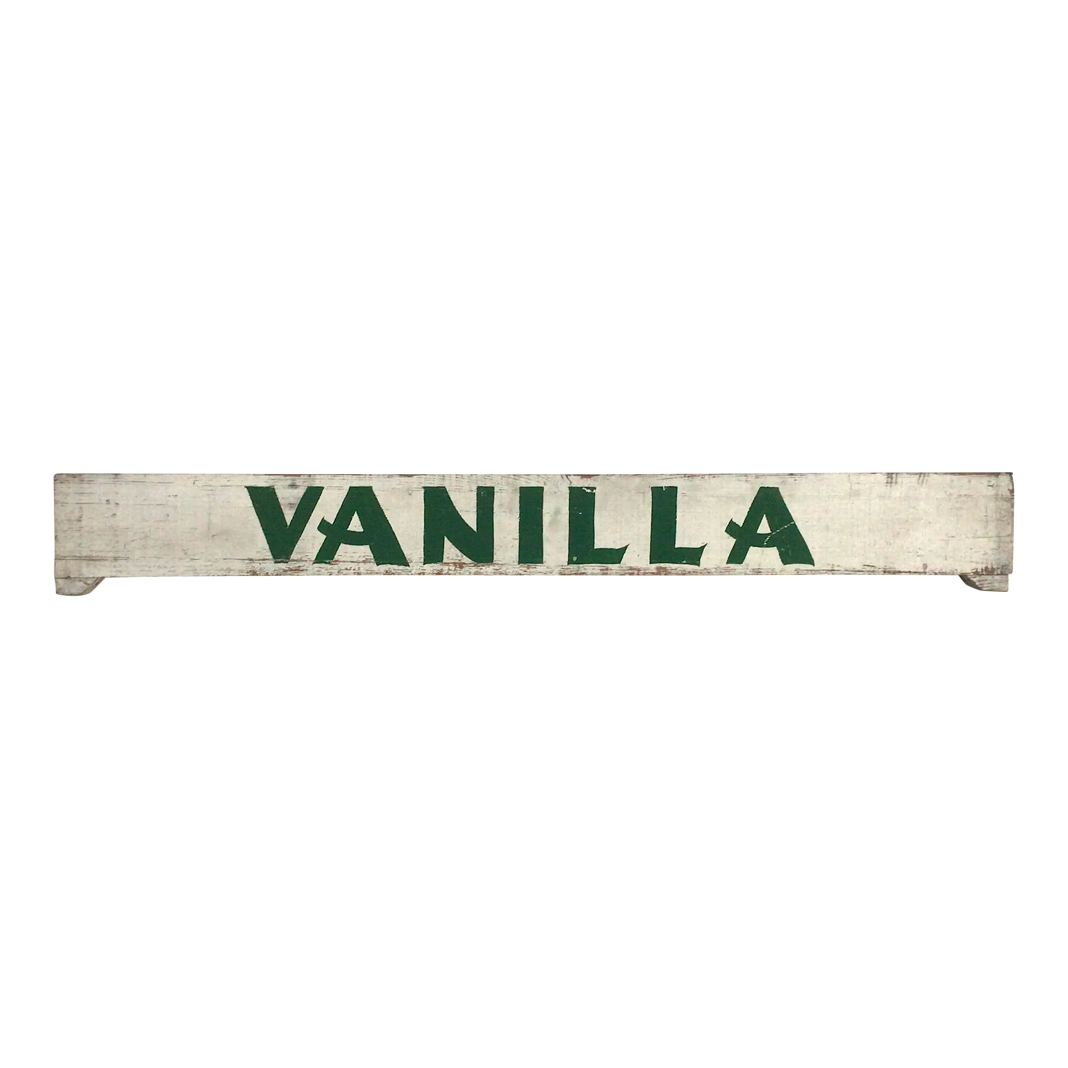 Vintage Wood Two Sided Vanilla Sign | Chairish