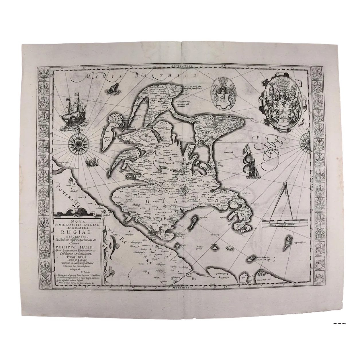Rugen Island, Germany: An Early 17th Century Map by Mercator and ...