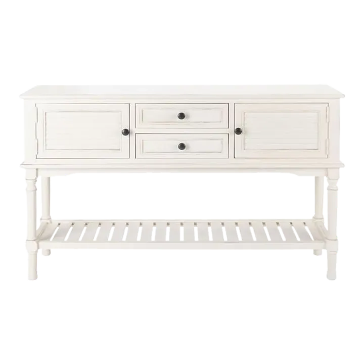 Safavieh Tate 2 Drawer 2 Door Console Table - Distressed/White | Chairish