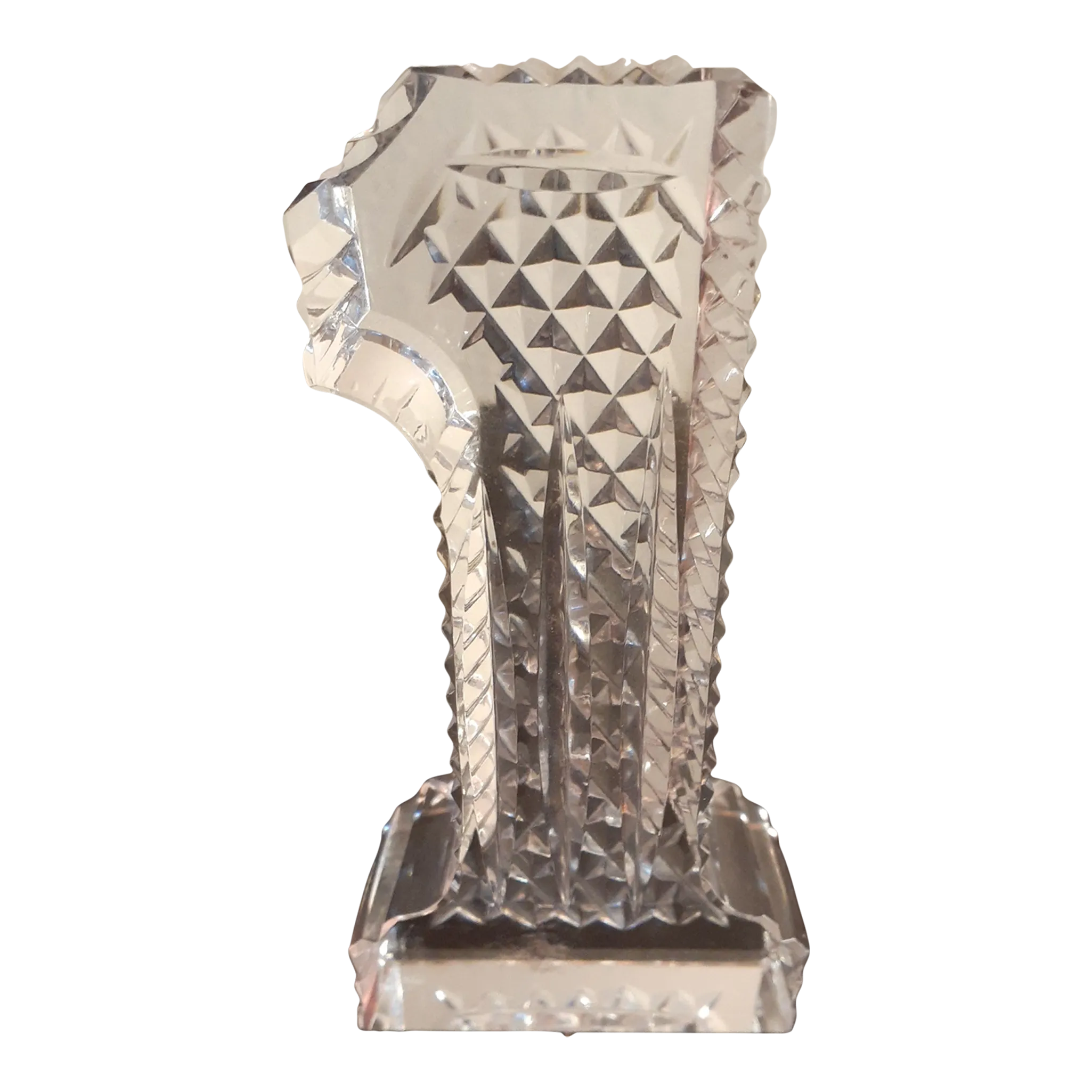 1980s Marquis by Waterford Cut Crystal Number One Plaque | Chairish